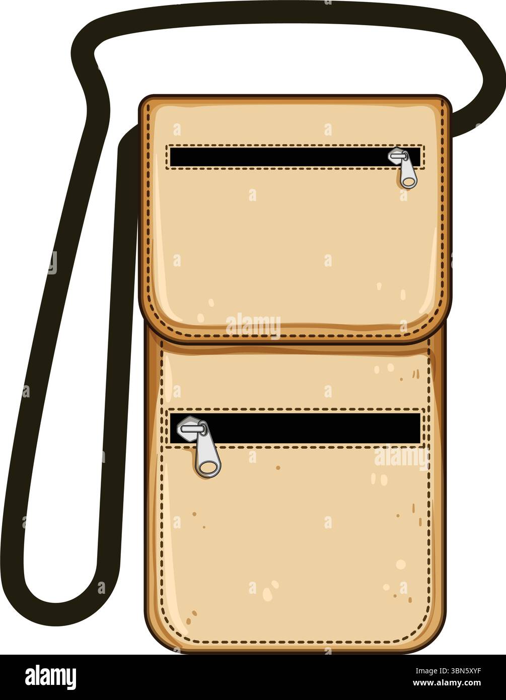 lightweight travel neck pouch cartoon vector illustration Stock Vector ...