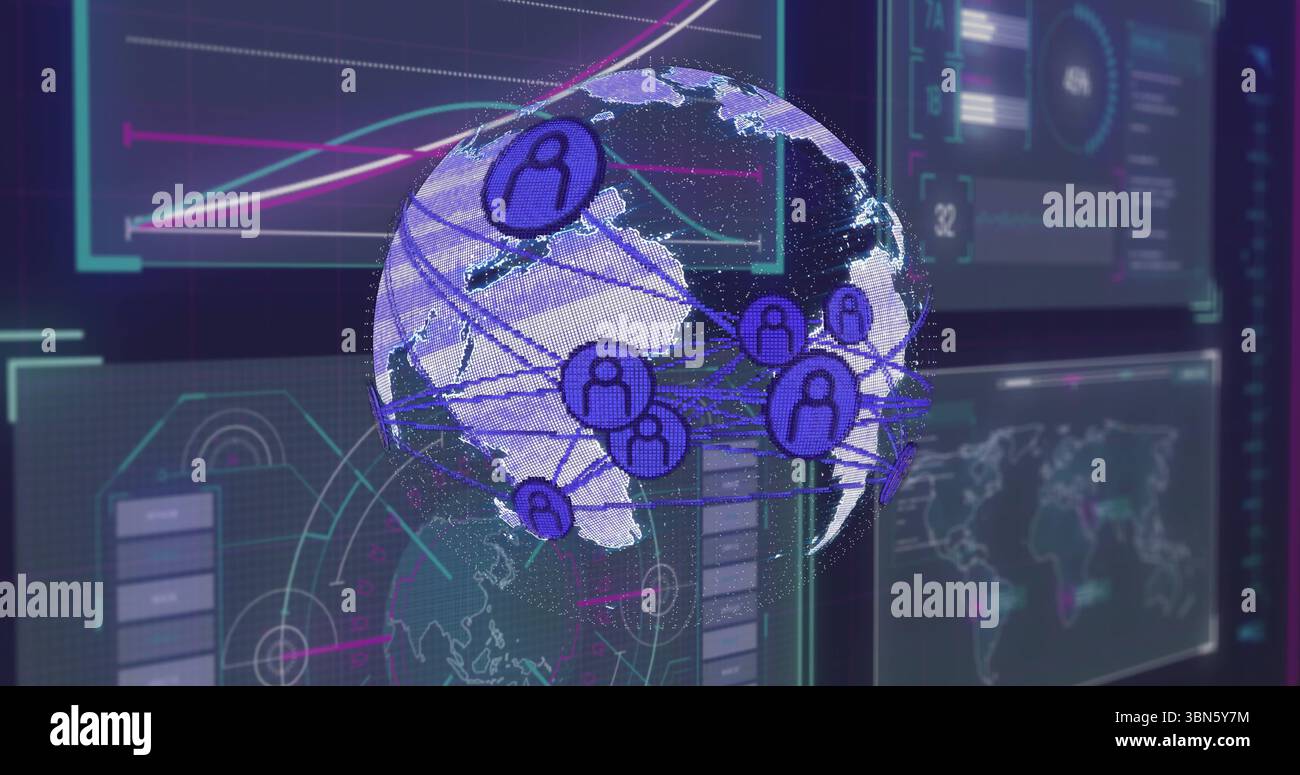 Animated digital data network connections hi-res stock photography and ...