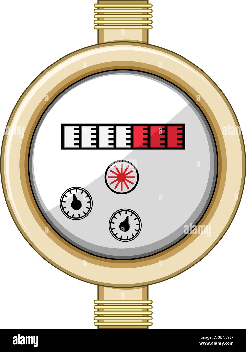 consumption water meter cartoon vector illustration Stock Vector Image ...