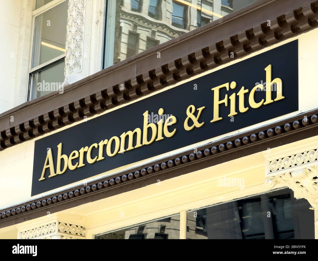 Abercrombie & Fitch retail store, building exterior detail, Manhattan ...