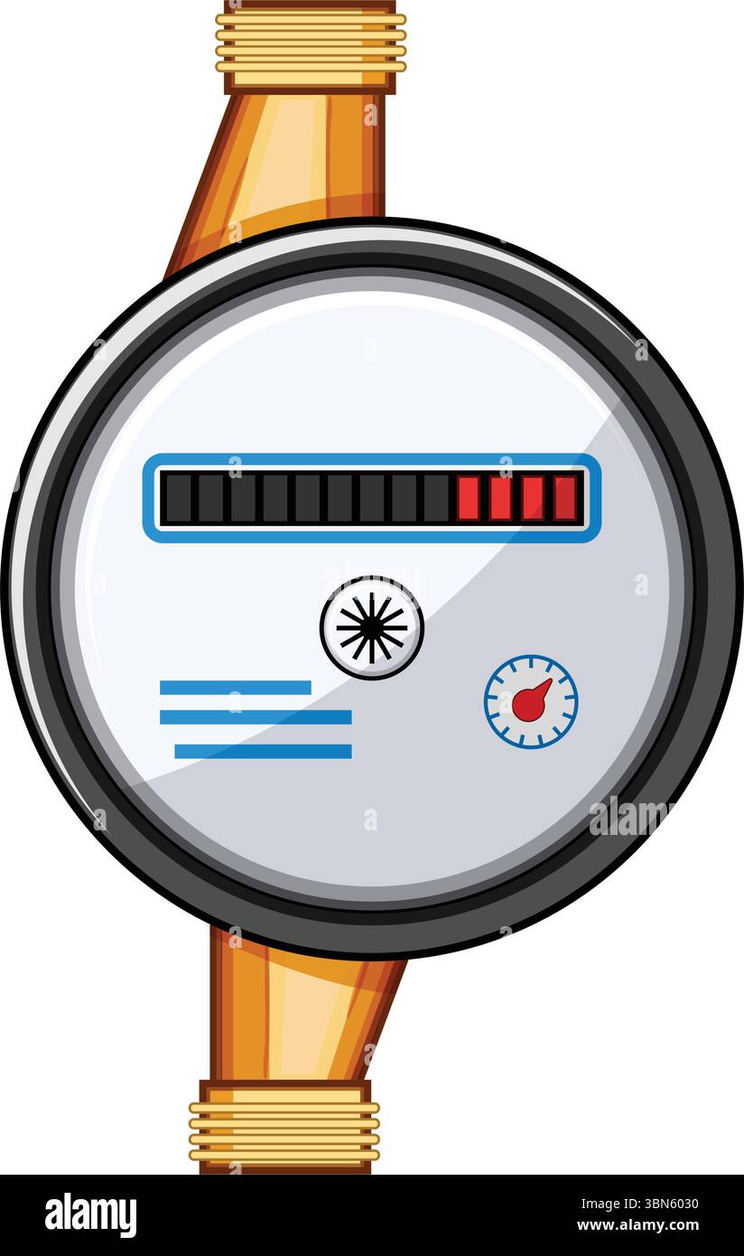 smart water meter cartoon vector illustration Stock Vector Image & Art ...