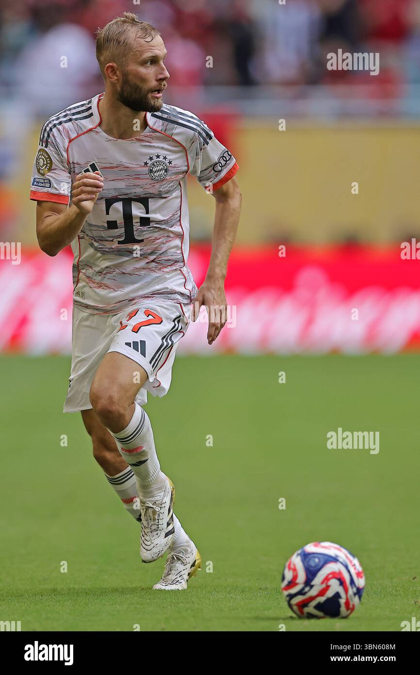 29th June 2025: Miami, USA; Konrad Laimer of FC Bayern Munich runs with ...