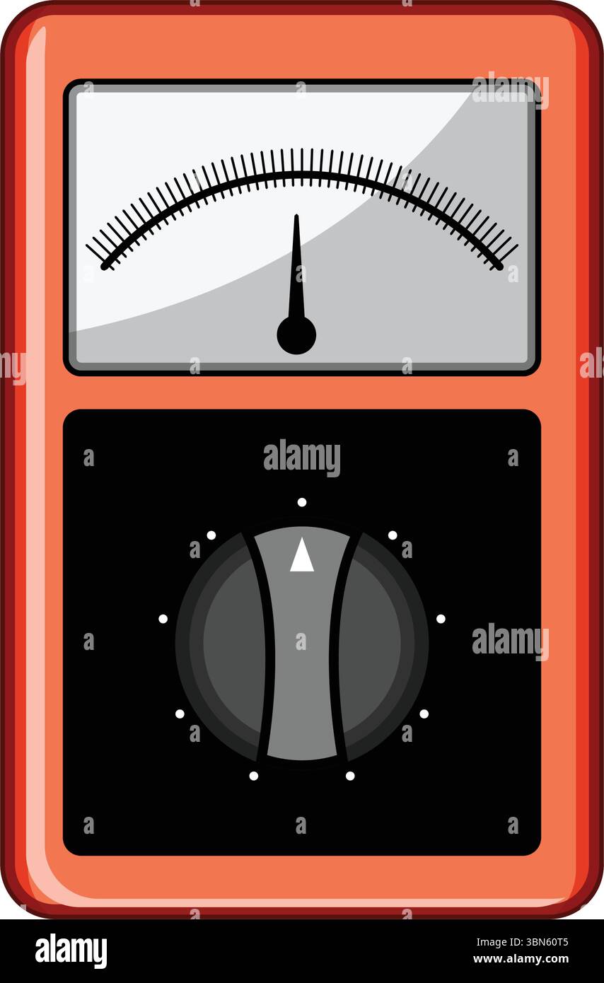 efficiency watt meter cartoon vector illustration Stock Vector Image ...