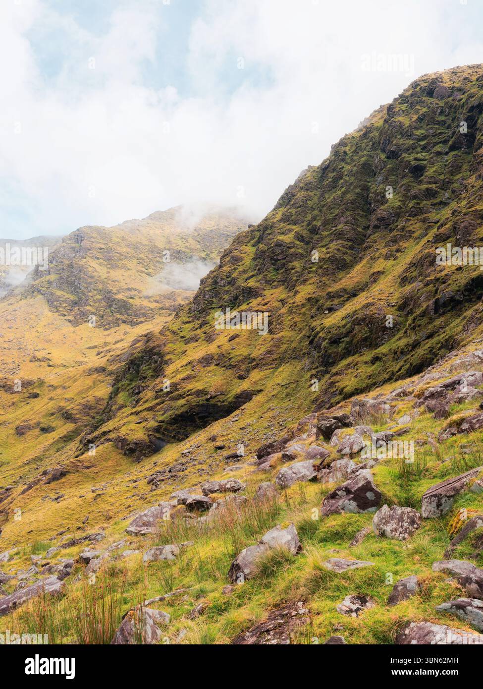 Rugged mountain terrain of Carrauntoohil in County Kerry, Ireland ...
