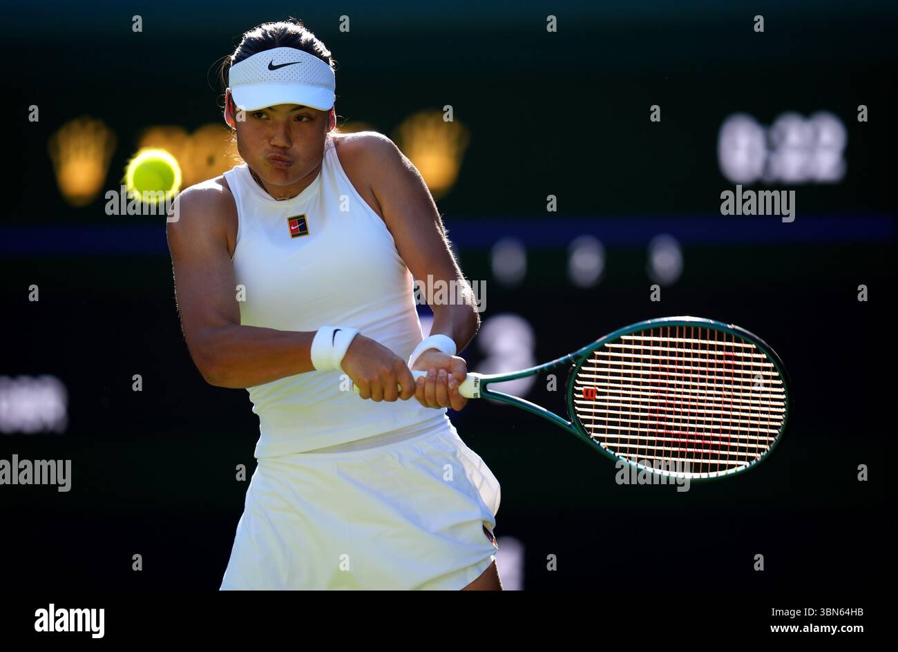 Emma Raducanu during her match against Mingge Xu on day one of the 2025 ...