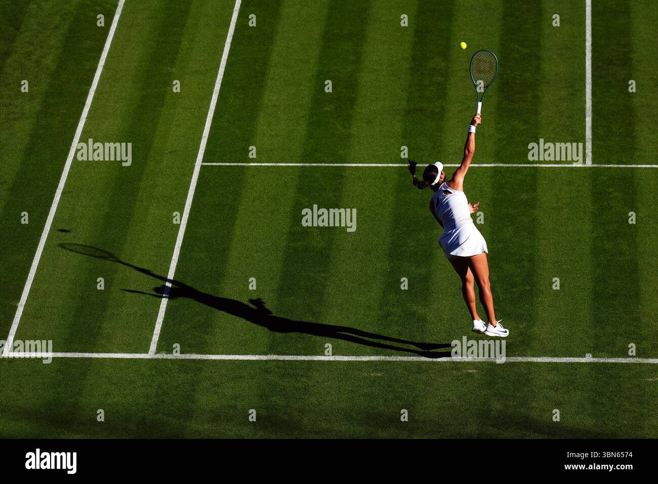Emma Raducanu during her match against Mingge Xu on day one of the 2025 ...