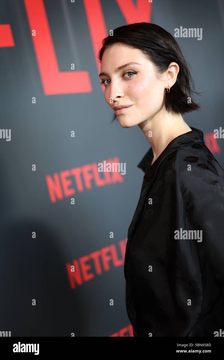 30 June 2025, Bavaria, Munich: Lera Abova, actress, comes to the Netflix reception at the ...
