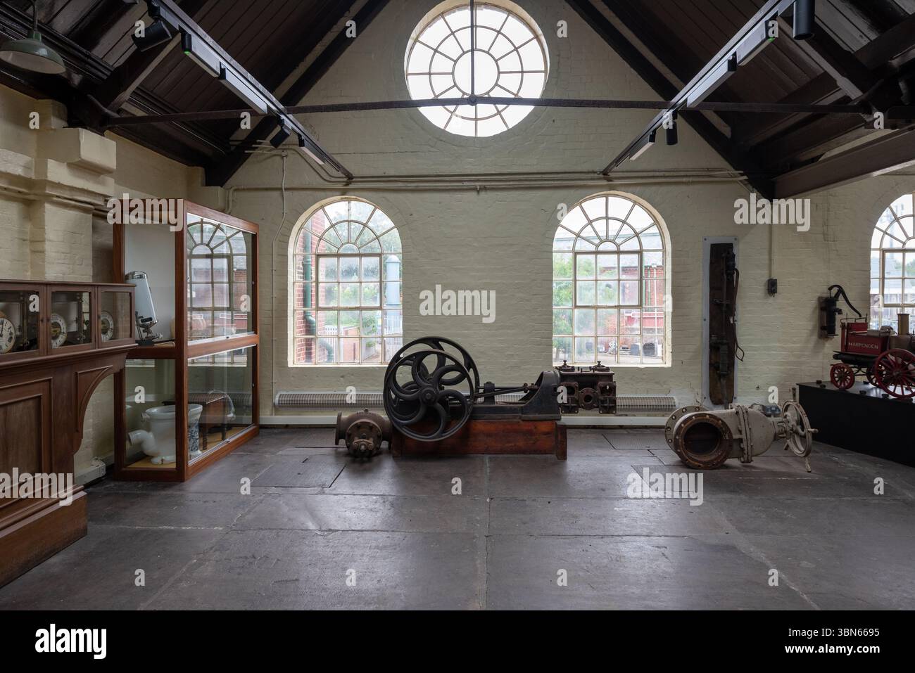 Machinery inside the Eastney Beam Engine House museum in Portsmouth ...