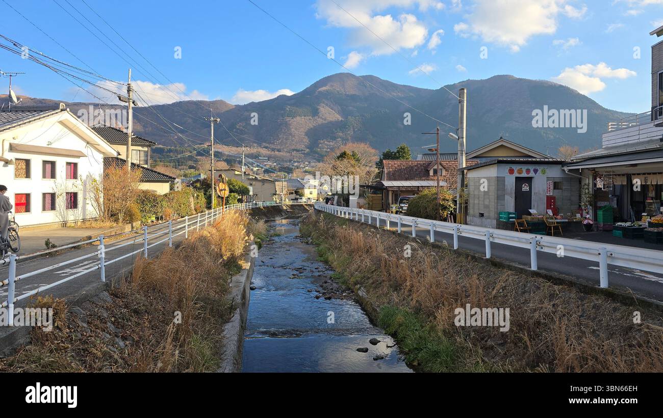 A winter in December of village scenery in Yufuin Floral Village Oita ...