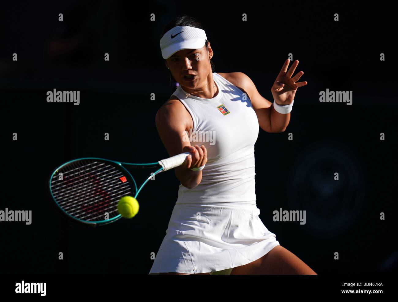 Emma Raducanu during her match against Mingge Xu on day one of the 2025 ...