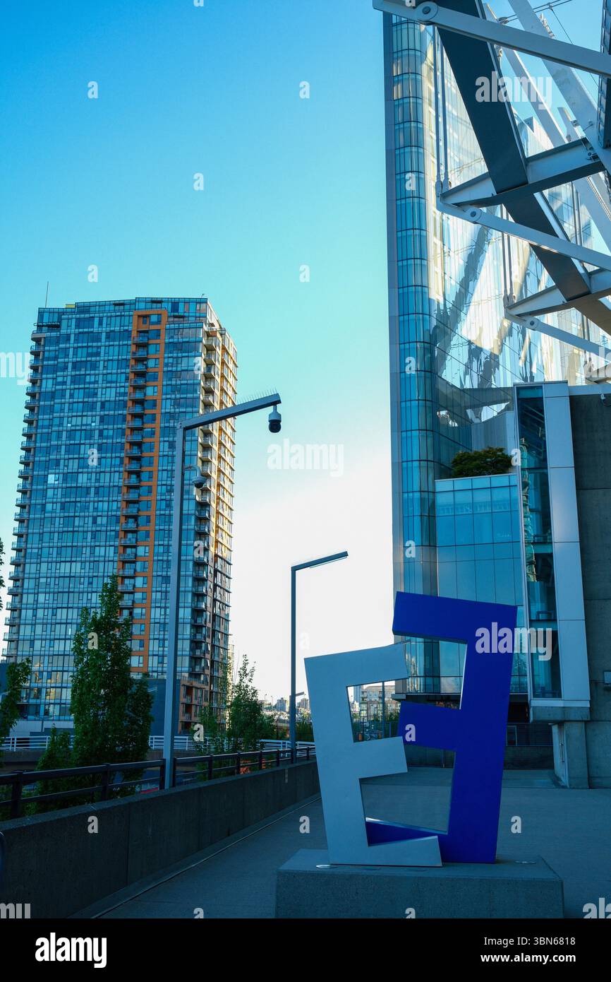 Gate E at BC Place Stadium with a new condo in the distance, Vancouver ...