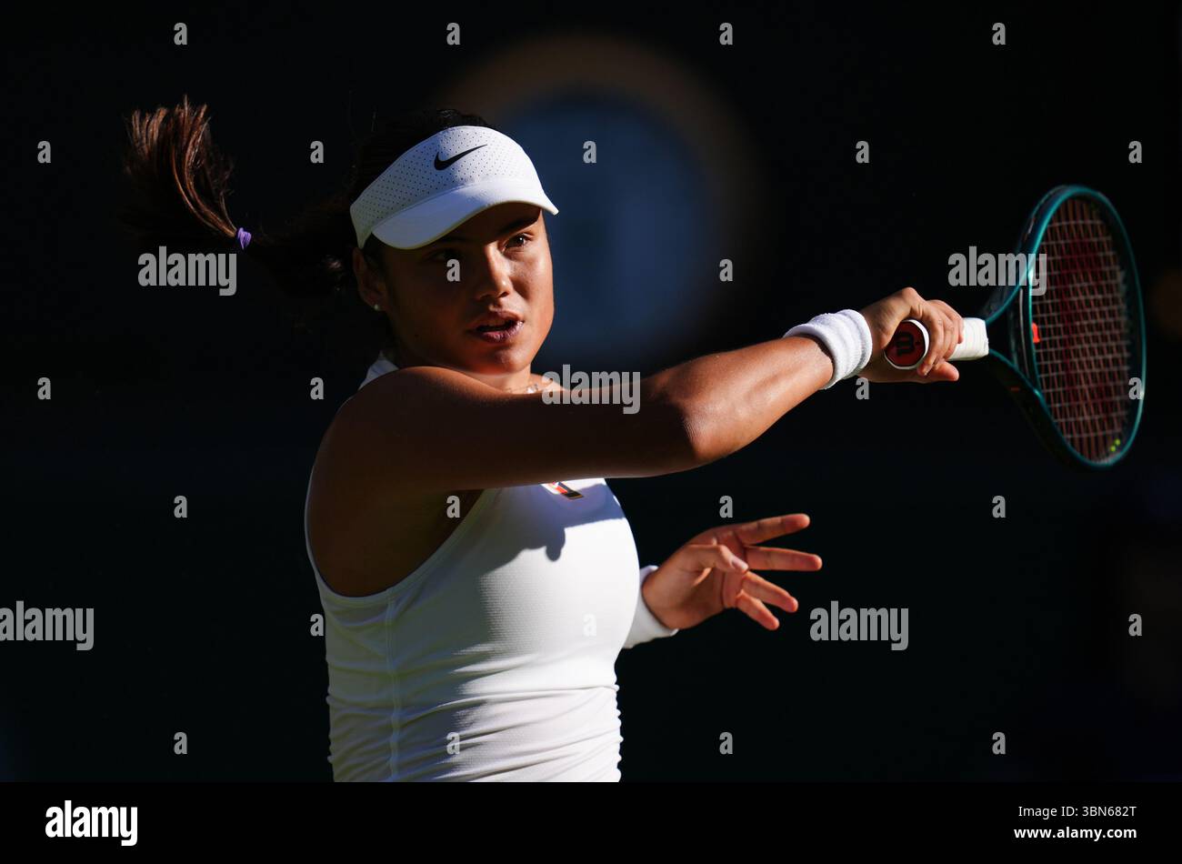 Emma Raducanu during her match against Mingge Xu on day one of the 2025 ...