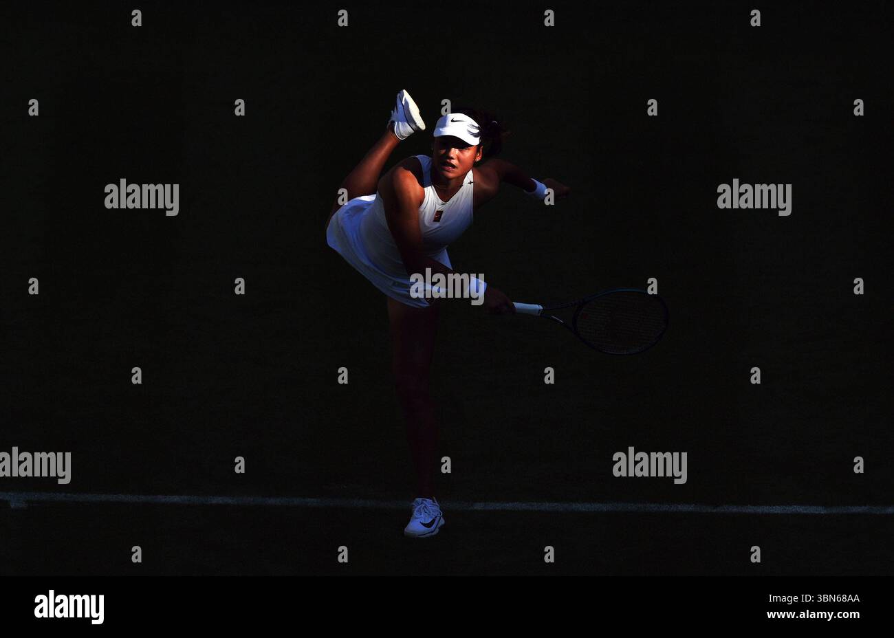 Emma Raducanu during her match against Mingge Xu on day one of the 2025 ...