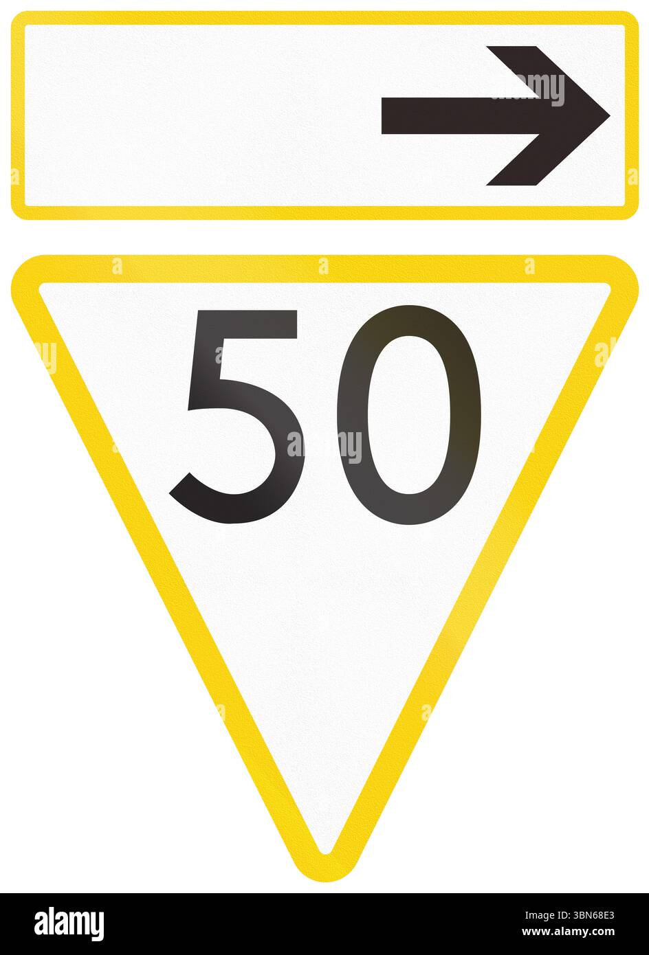 Railway speed limit sign in the UK - 50 mph limit on the route to the ...