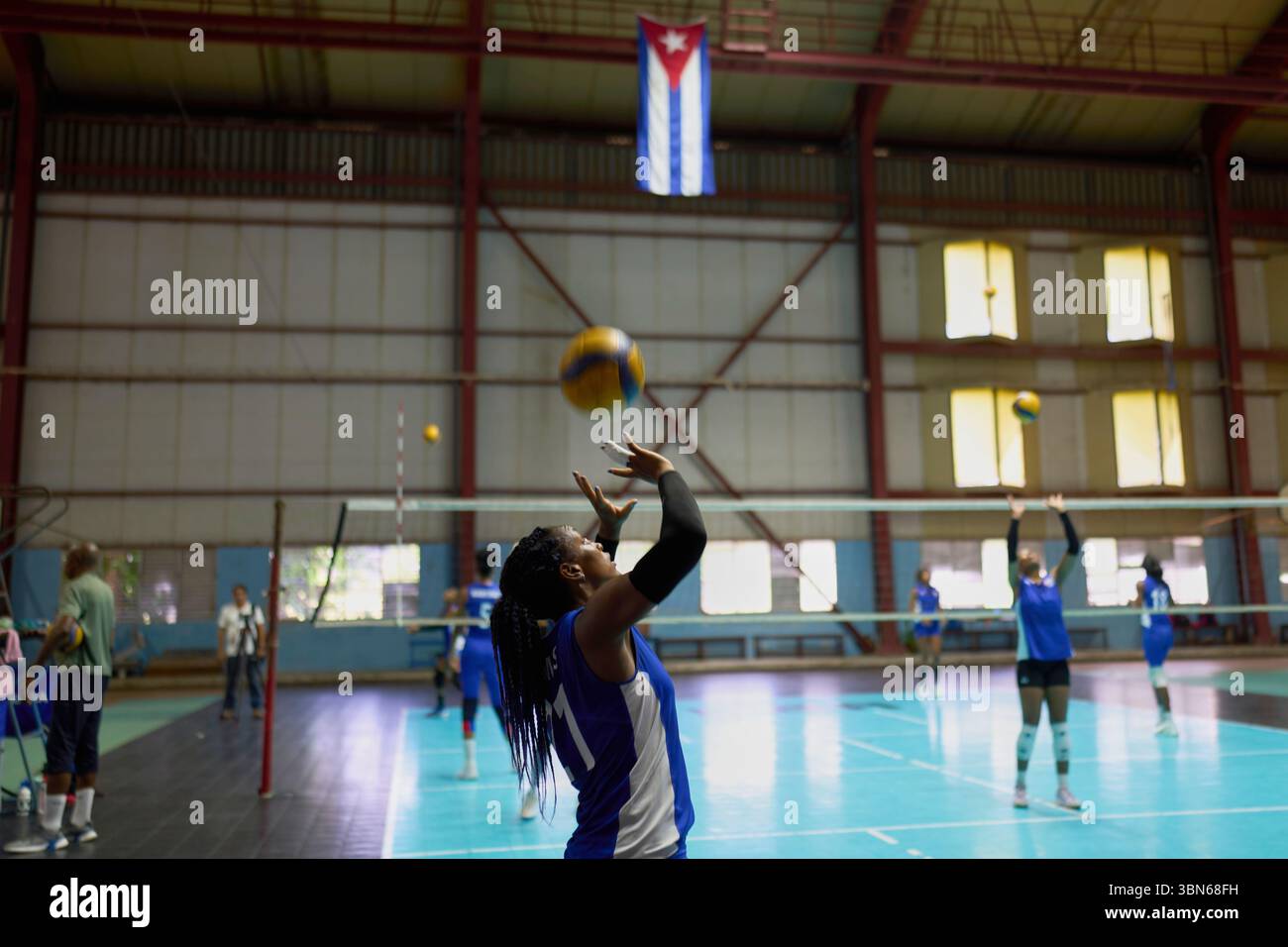 The Cuban women's national volleyball team trains in Havana, Cuba ...
