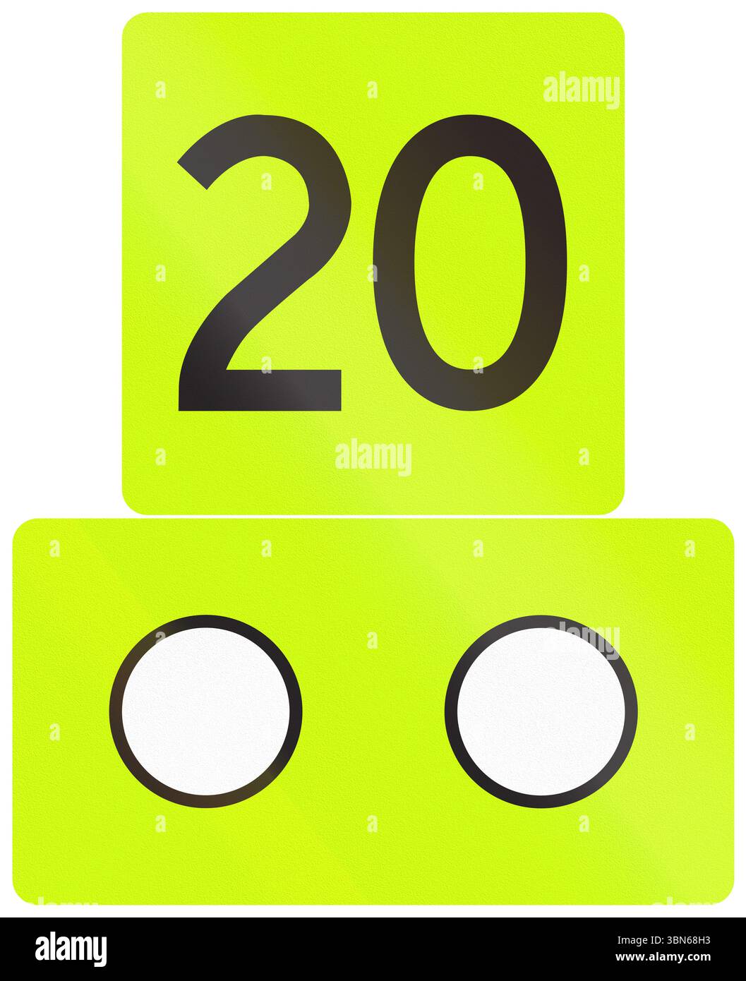Temporary railway speed limit sign in the UK - 20 mph with automatic ...