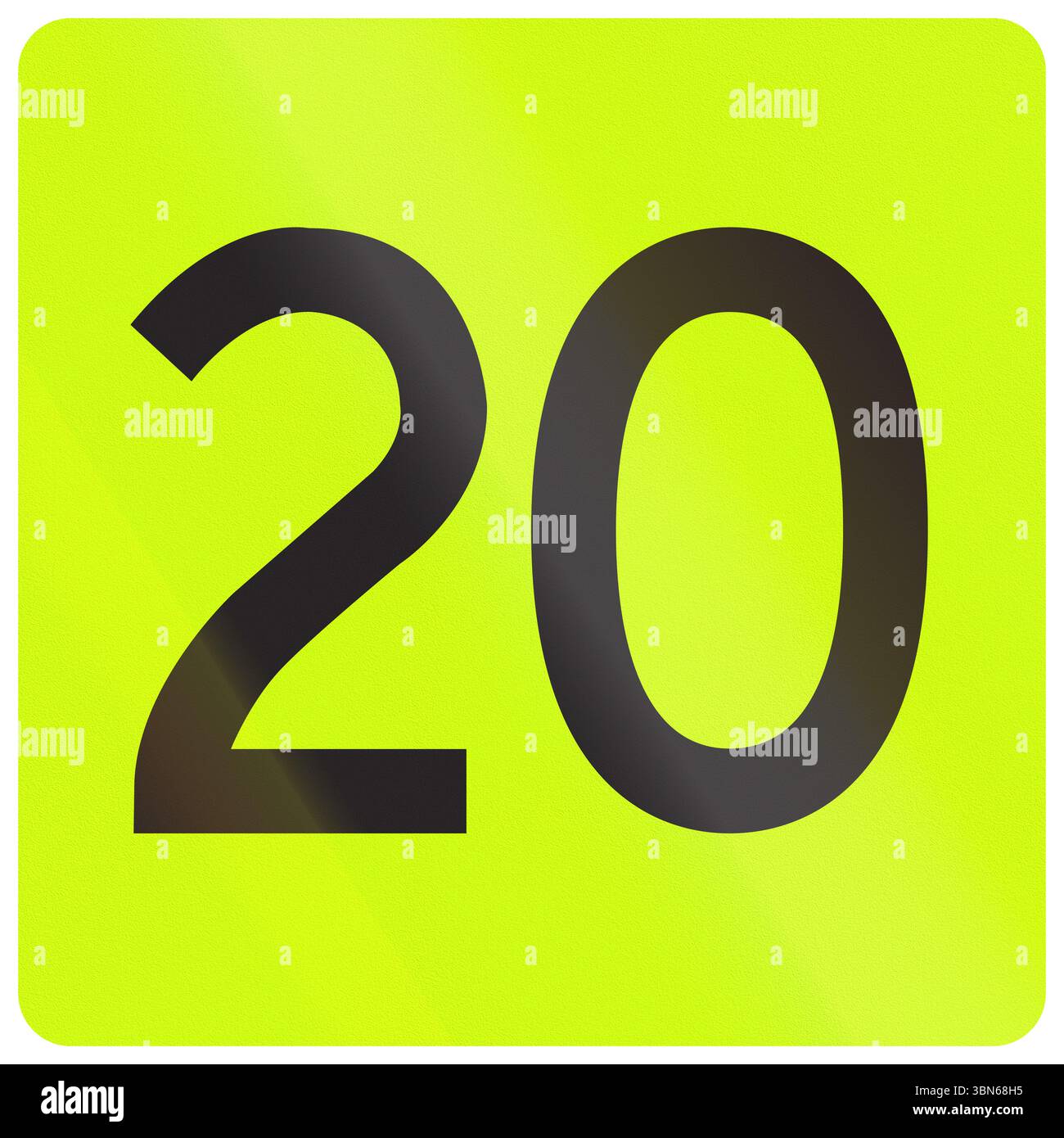 Temporary railway speed limit sign in the UK - 20 mph Stock Photo - Alamy