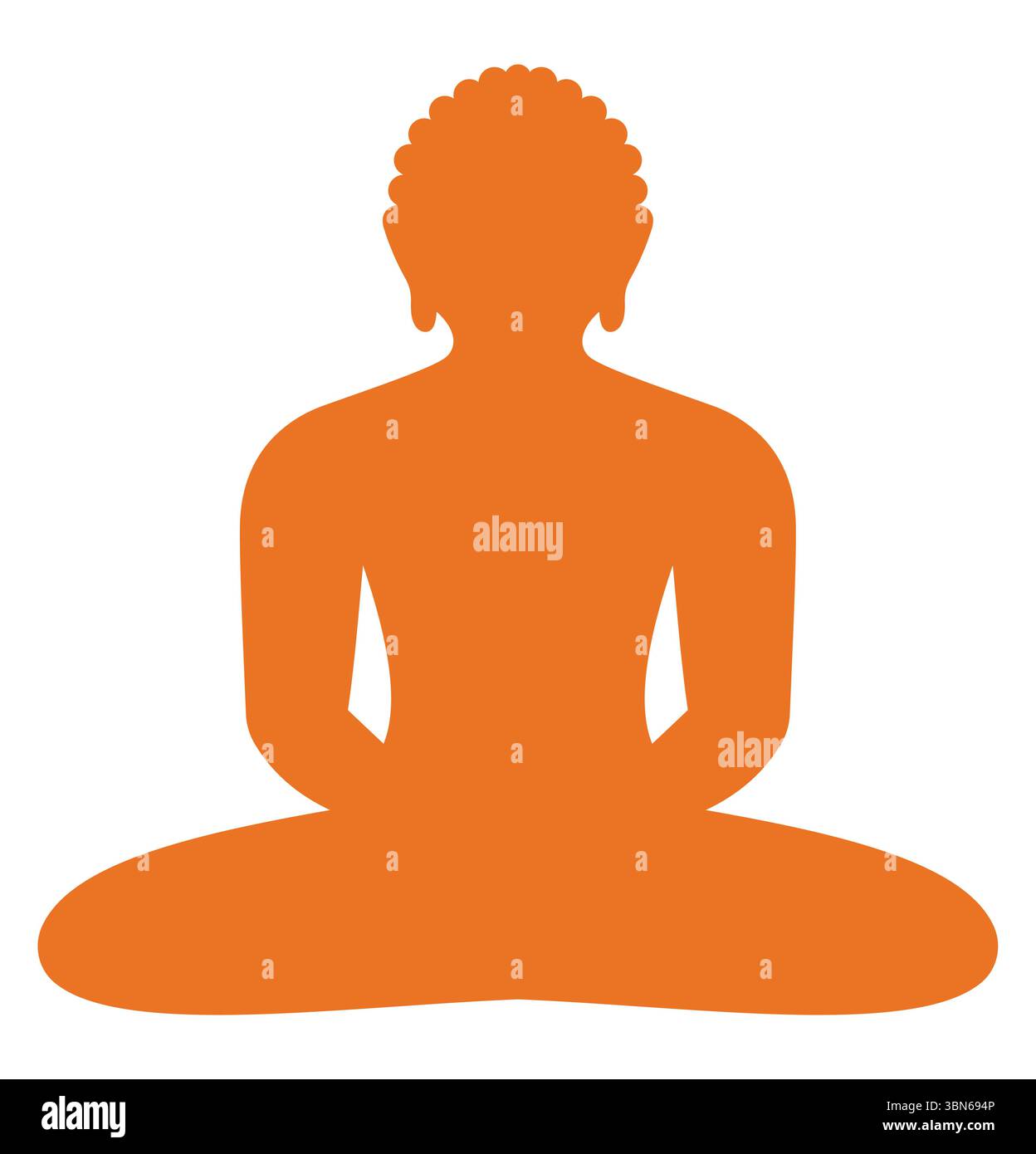 Minimalist Flat Art of Mahavira, Jain Spiritual Icon Vector for Mahavir ...