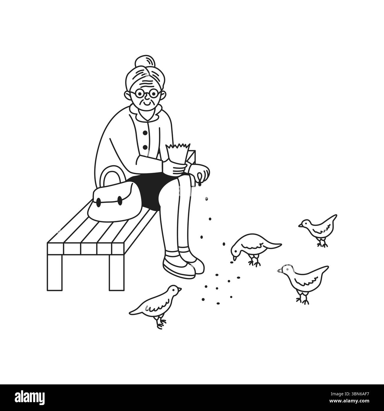 Peaceful setting vector vectors Black and White Stock Photos & Images ...