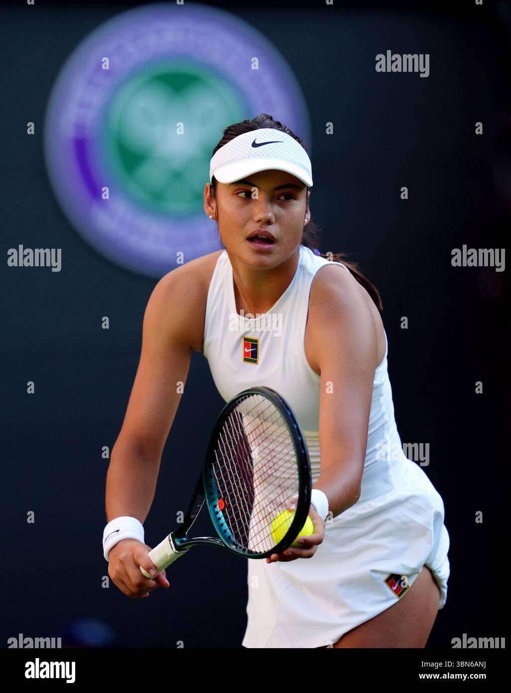 Emma Raducanu during her match against Mingge Xu on day one of the 2025 ...