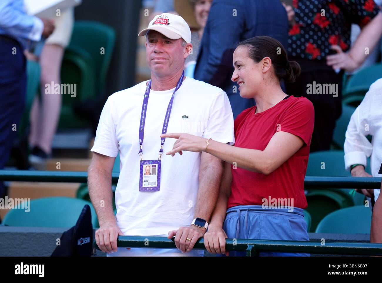 Mark Petchey, coach of Emma Raducanu, on day one of the 2025 Wimbledon ...
