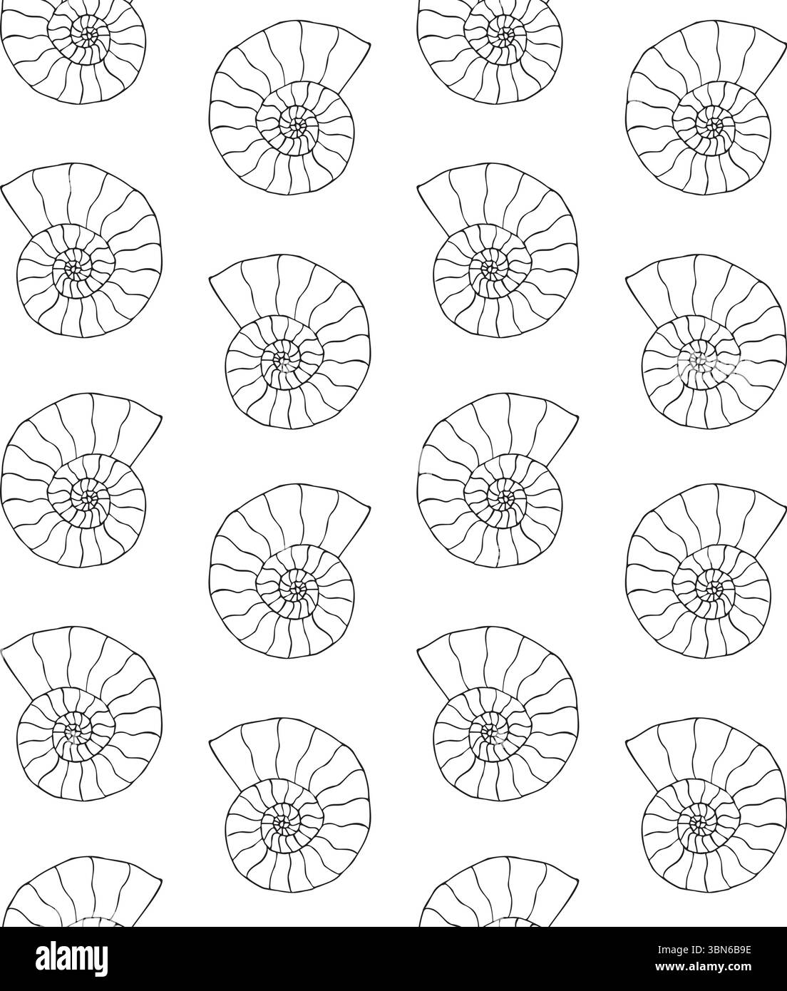 Vector seamless pattern of hand drawn ammonite Stock Vector Image & Art ...