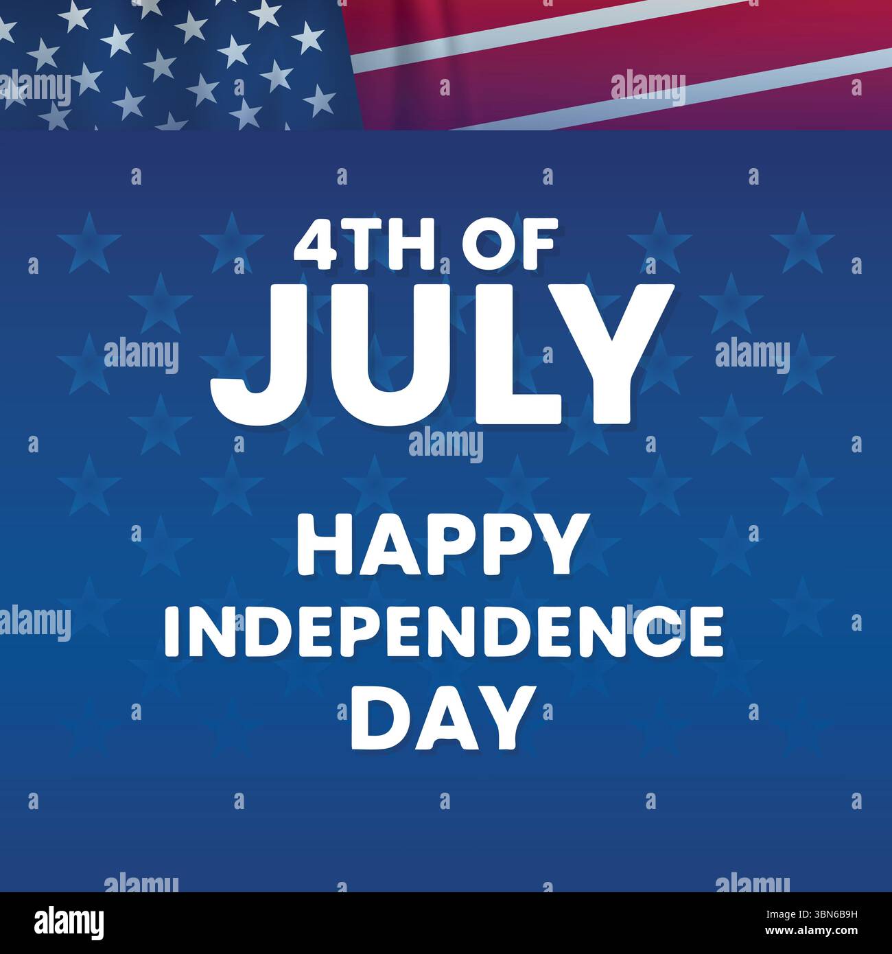 4th of July Independence Day Graphic with American Flag and Patriotic ...