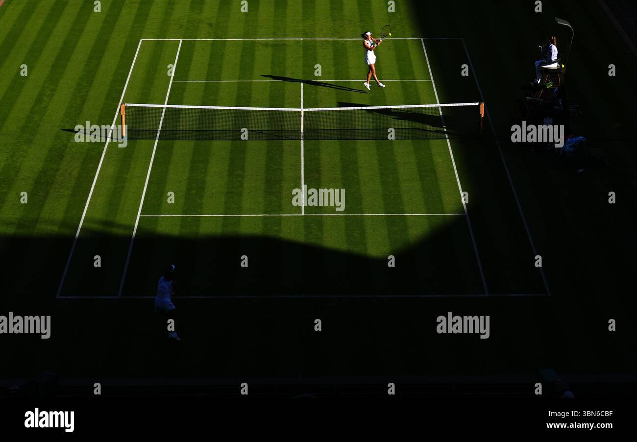 Emma Raducanu during her match against Mingge Xu on day one of the 2025 ...