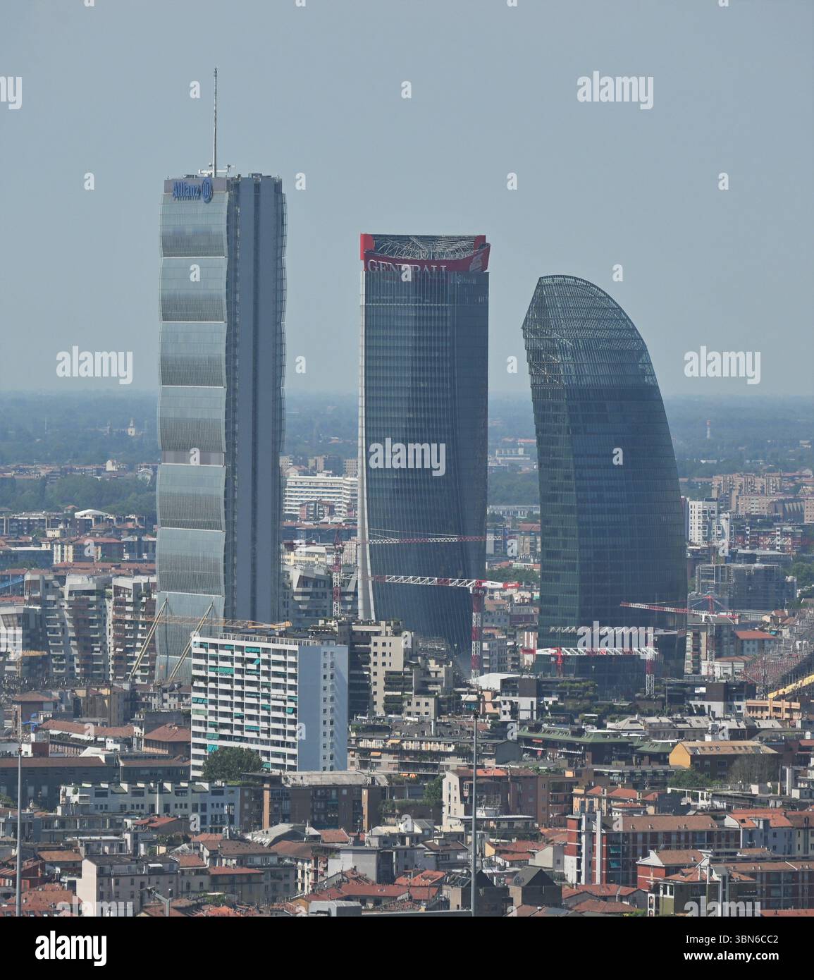 Milan, Italy Generali Tower in CityLife suffered a partial collapse of ...