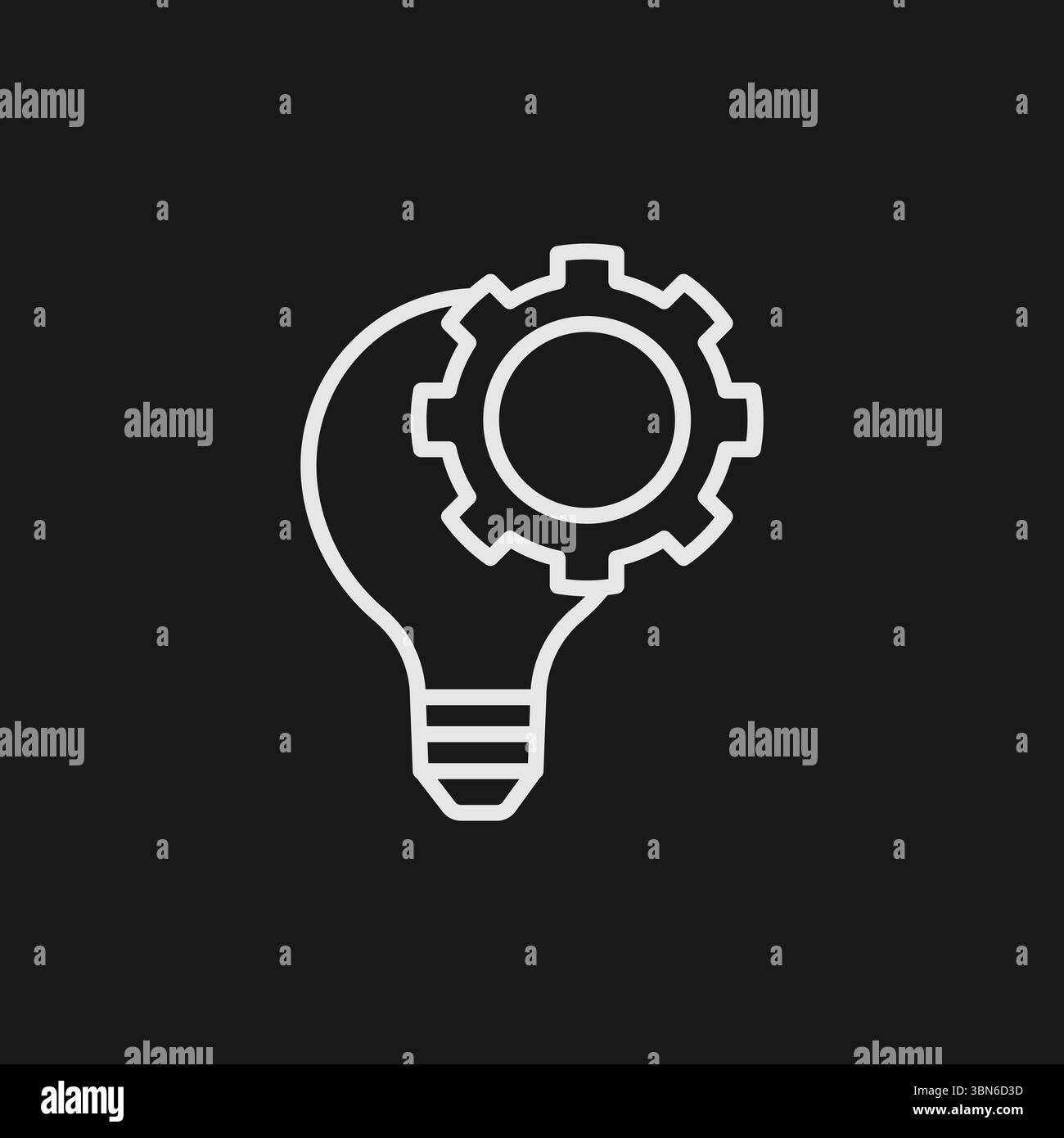 Innovation and Development Icon with Lightbulb and Gear for Creative ...