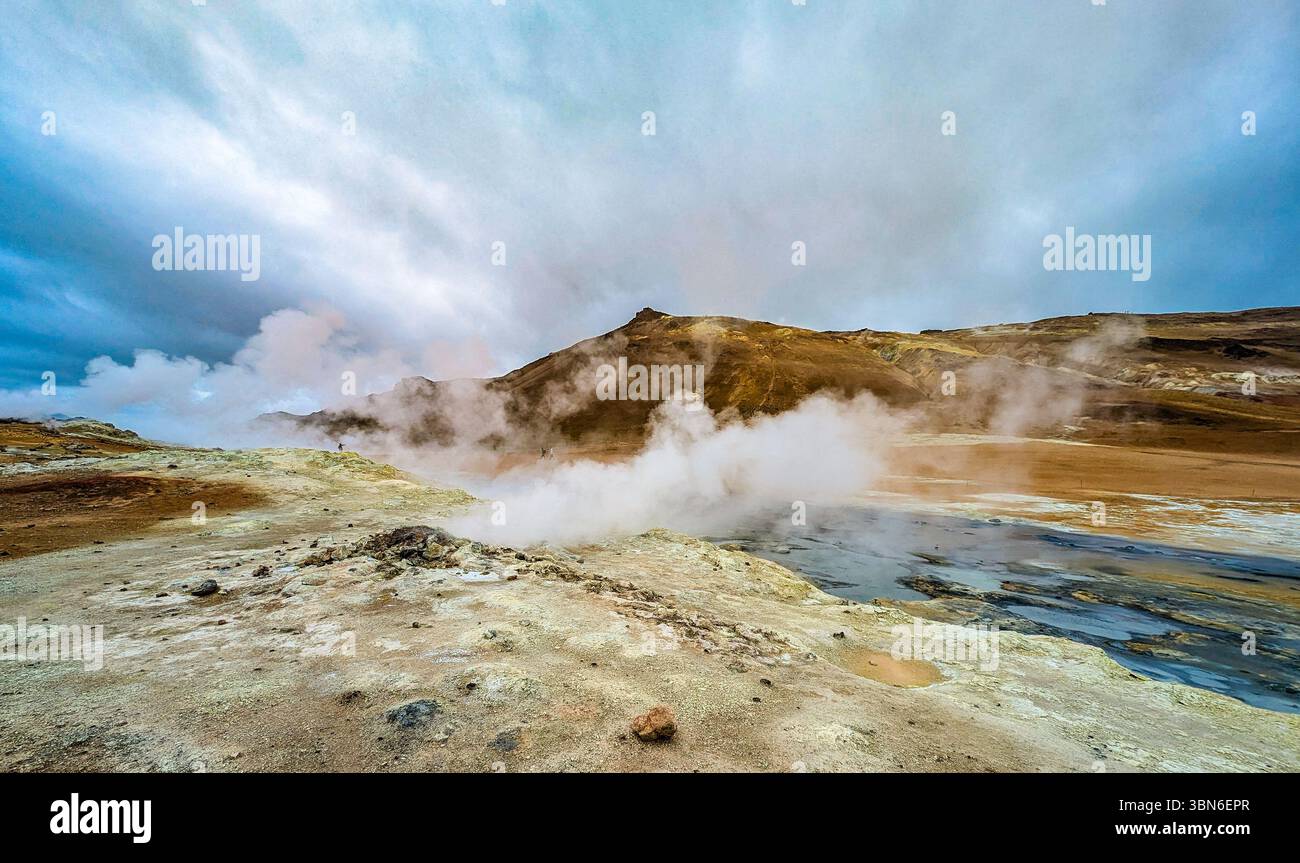 Boiling Mud Pits In Hverir, north Iceland Stock Photo - Alamy