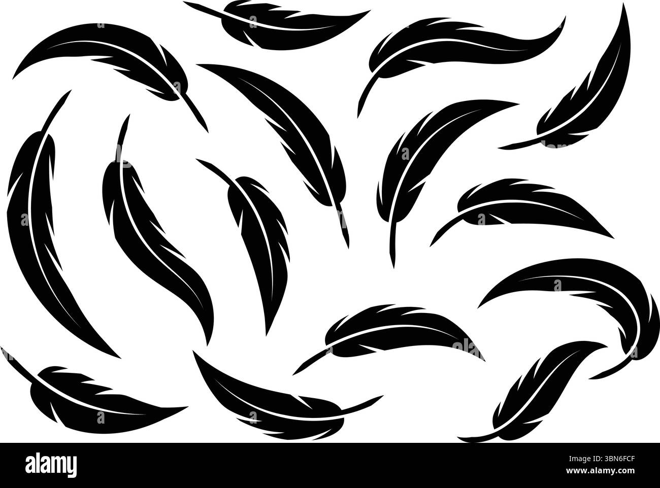 Feather elements Black and White Stock Photos & Images - Alamy