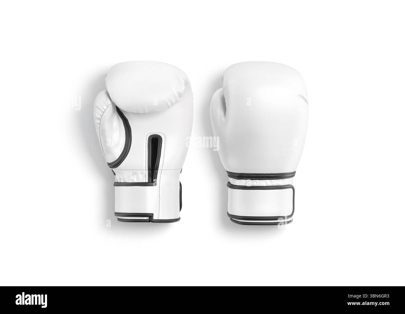 Blank white boxing gloves mockup lying, front and back, isolated Stock ...