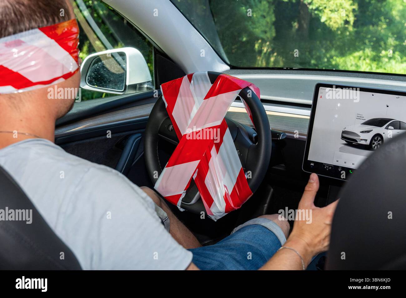 Bavaria, Germany - June 30, 2025: Symbolic image of self-driving car. A ...