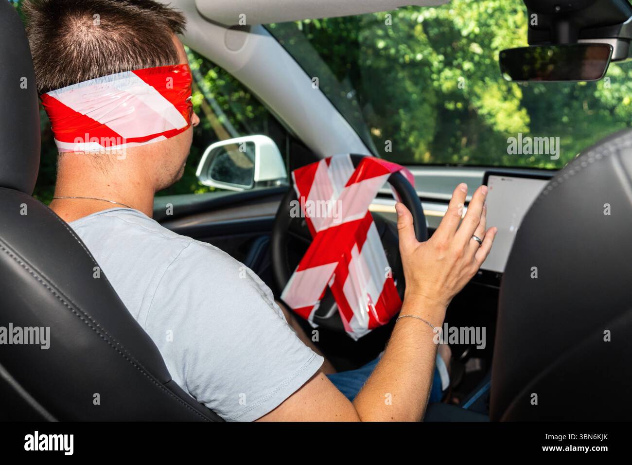 Bavaria, Germany - June 30, 2025: Symbolic image of self-driving car. A ...