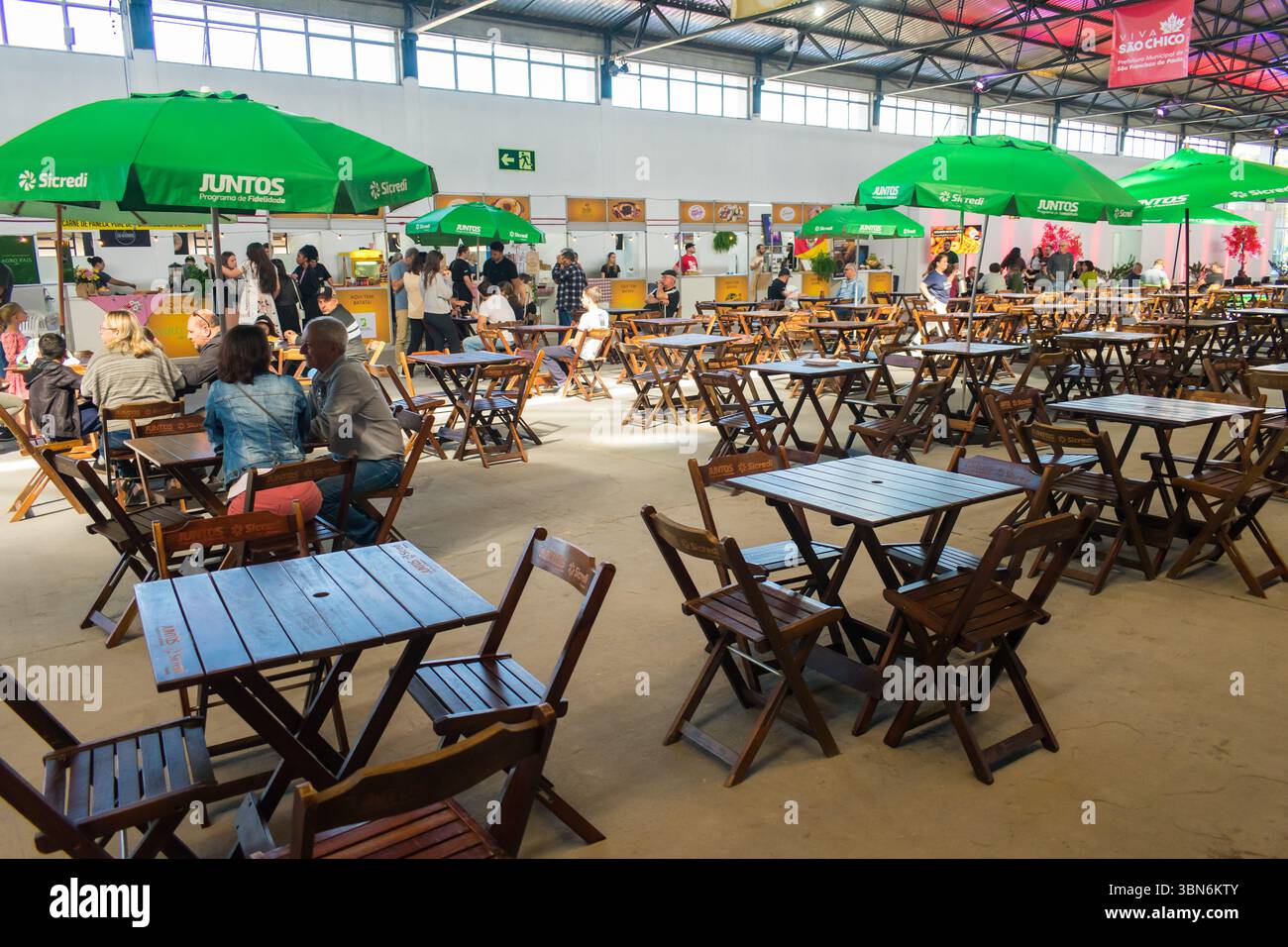 Sao Francisco de Paula, Brazil - May 18th 2025: Food court at the ...
