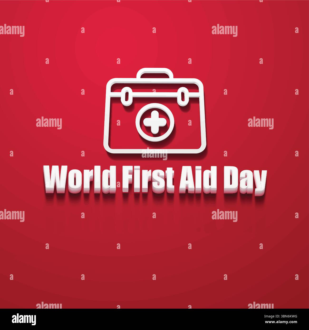 World First Aid Day Vector Typography with Medical Icons and Red Cross ...