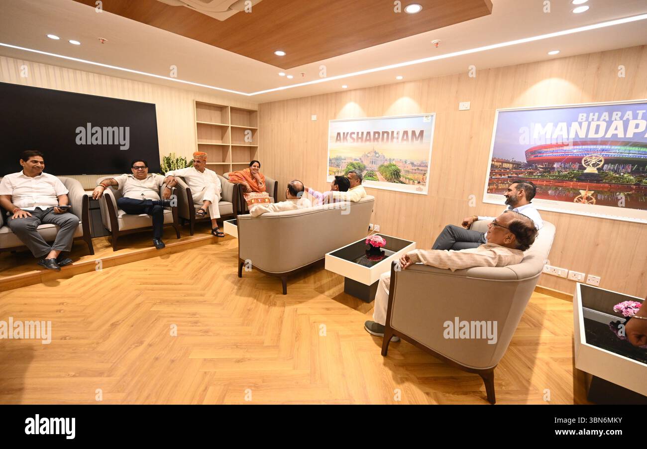 NEW DELHI, INDIA - JUNE 30: Delhi MLAs after Inauguration of New MLA lounge at Delhi Secretariat ...