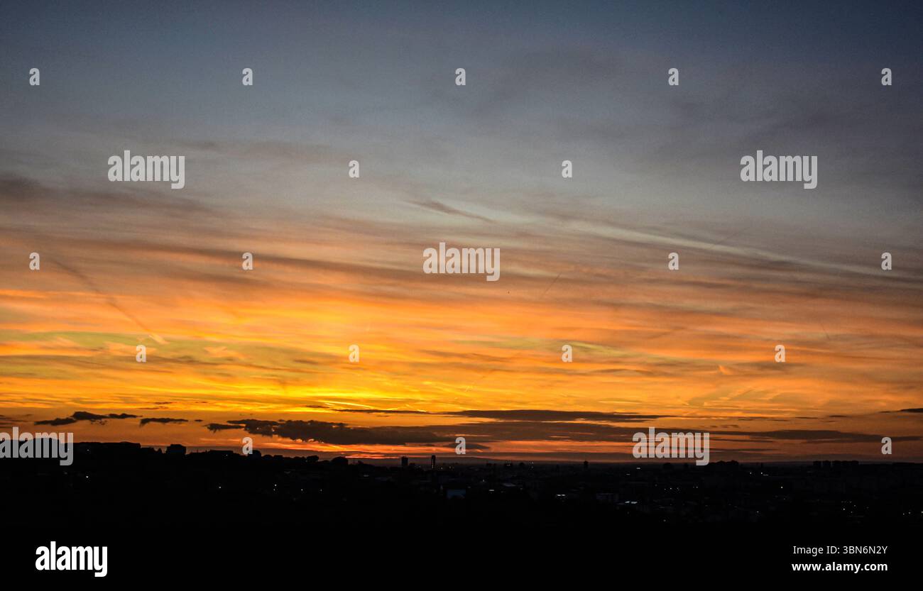 Serene sunset moment glowing city hi-res stock photography and images ...