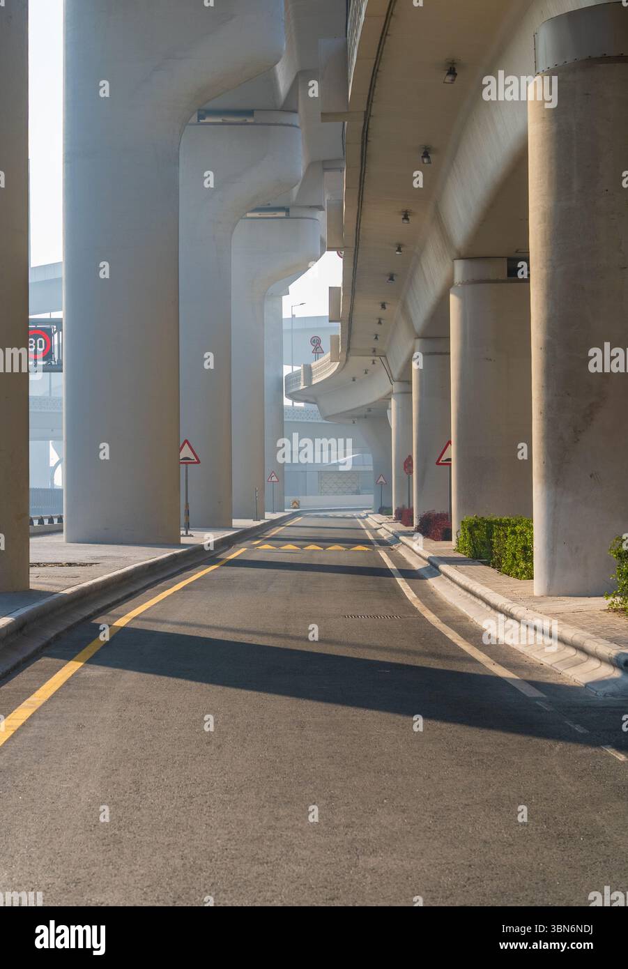 Doha, Qatar - February 24, 2025: A modern highway view of Sabah Al ...