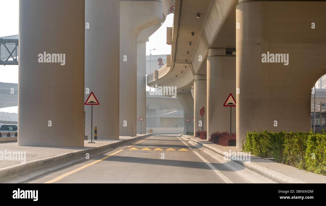 Doha, Qatar - February 24, 2025: A modern highway view of Sabah Al ...