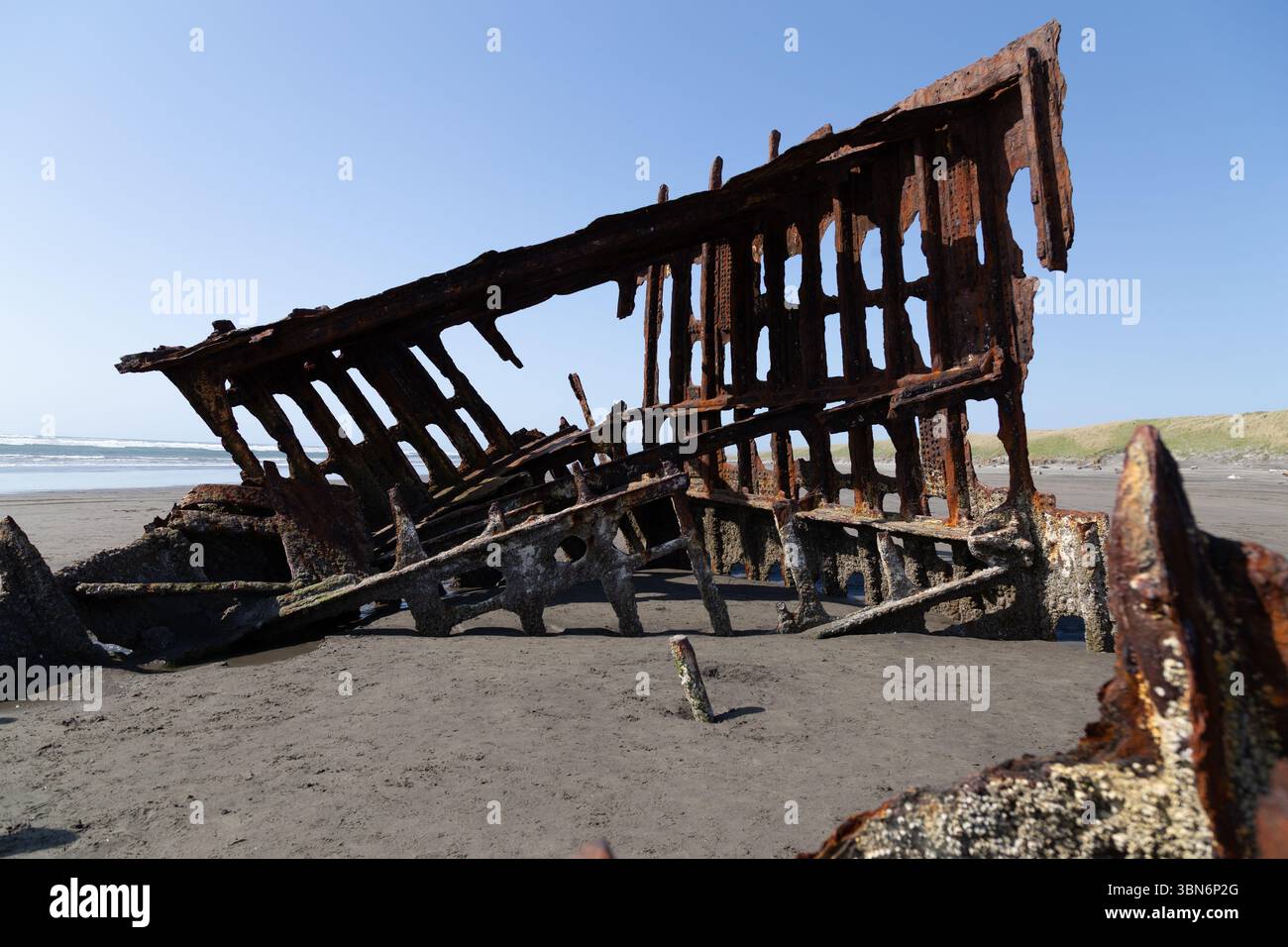 Warrenton, Oregon, USA - April 22nd 2018: The Peter Iredale shipwreck ...