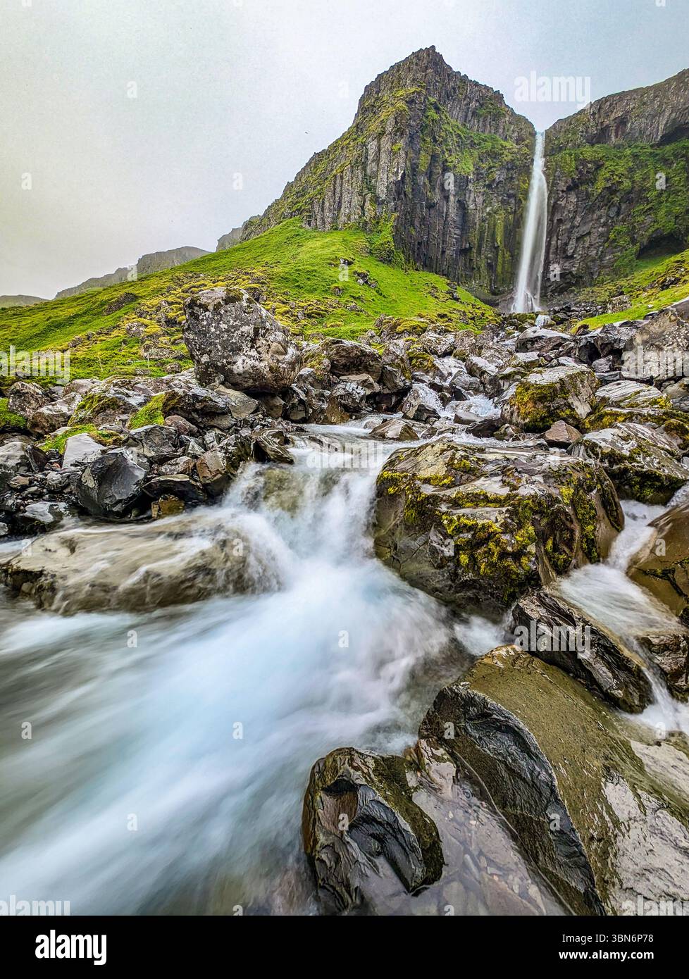 Aerial drone shots of Grundarfoss Waterfall, on Snaefellness peninsula ...