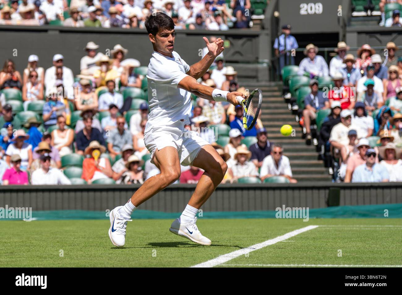 LONDON, ENGLAND - JUNE 30: Carlos Alcaraz of Spain during Wimbledon ...