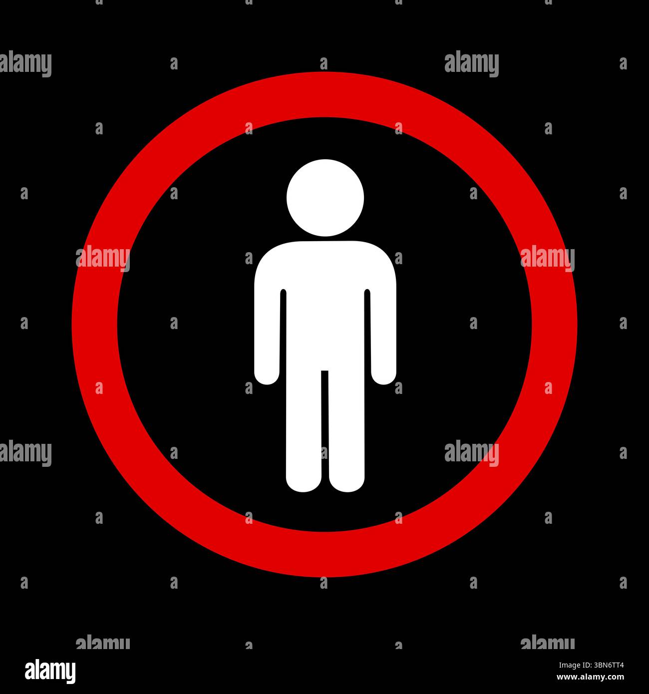 Man with thick circle around him as metaphor for male loneliness ...
