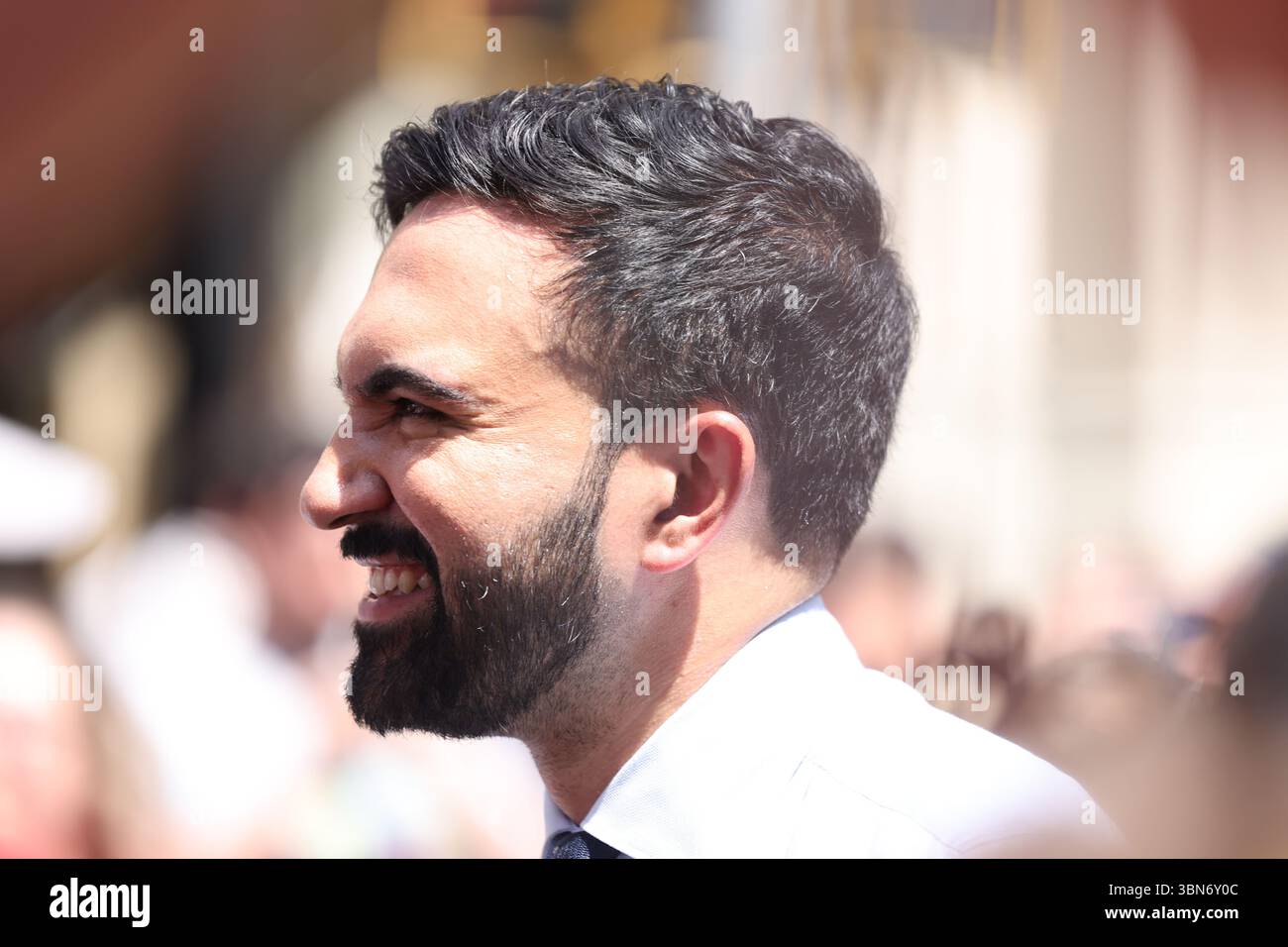 Democratic Socialist Zohran Mamdani marches in the 2025 NYC Pride March on 5th Avenue in New ...