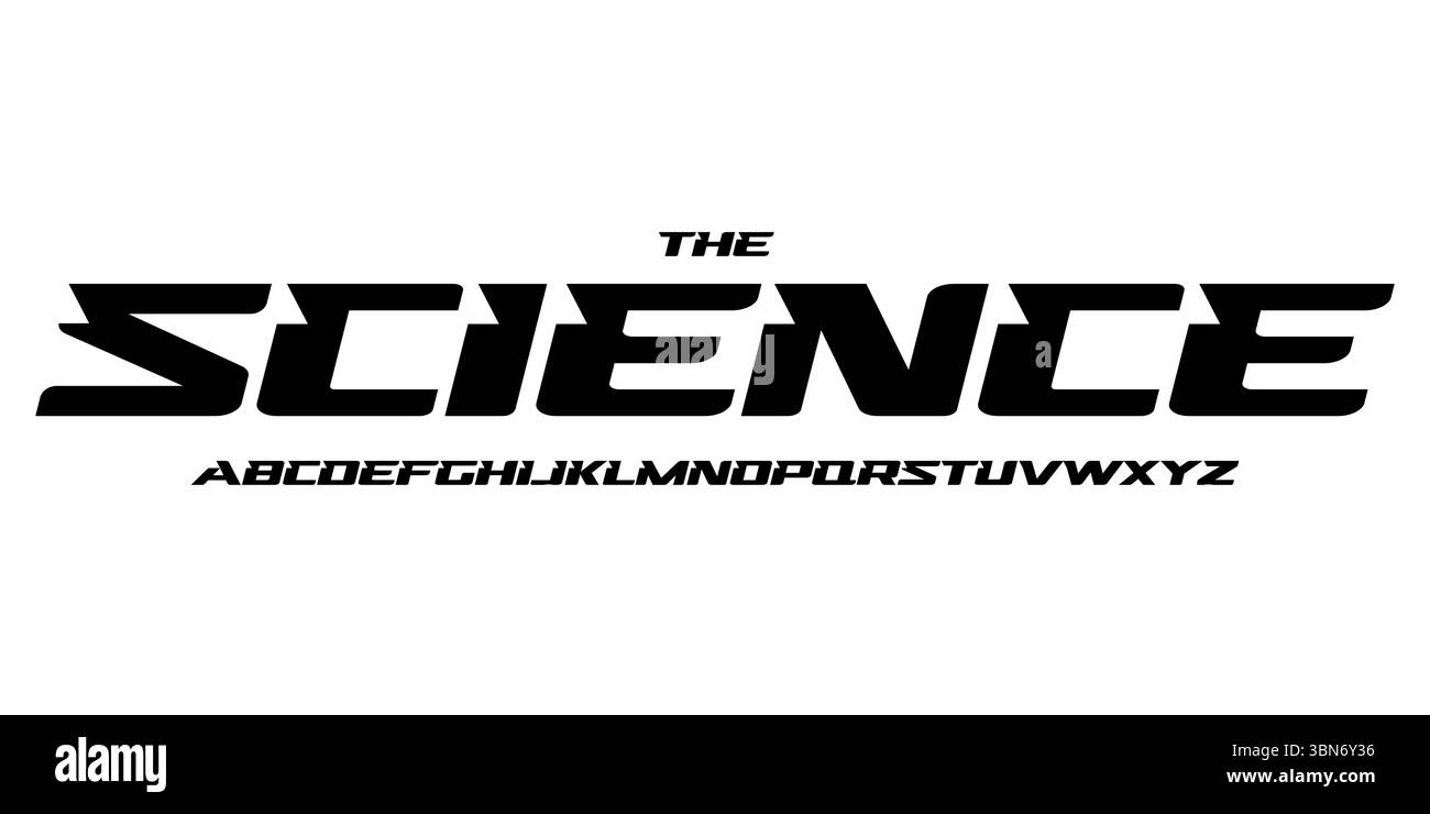 Science technology font, futuristic alphabet for scientific headline ...
