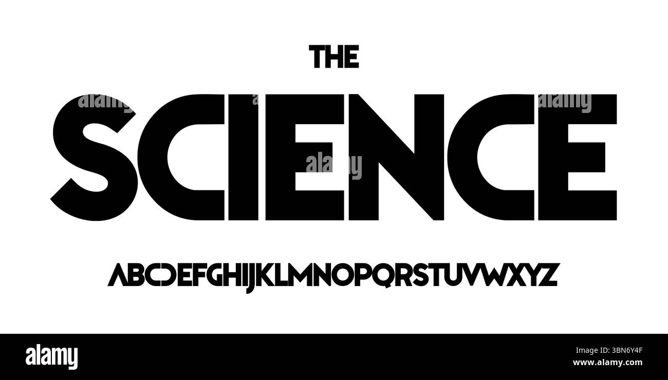 Science technology font, futuristic alphabet for scientific headline ...