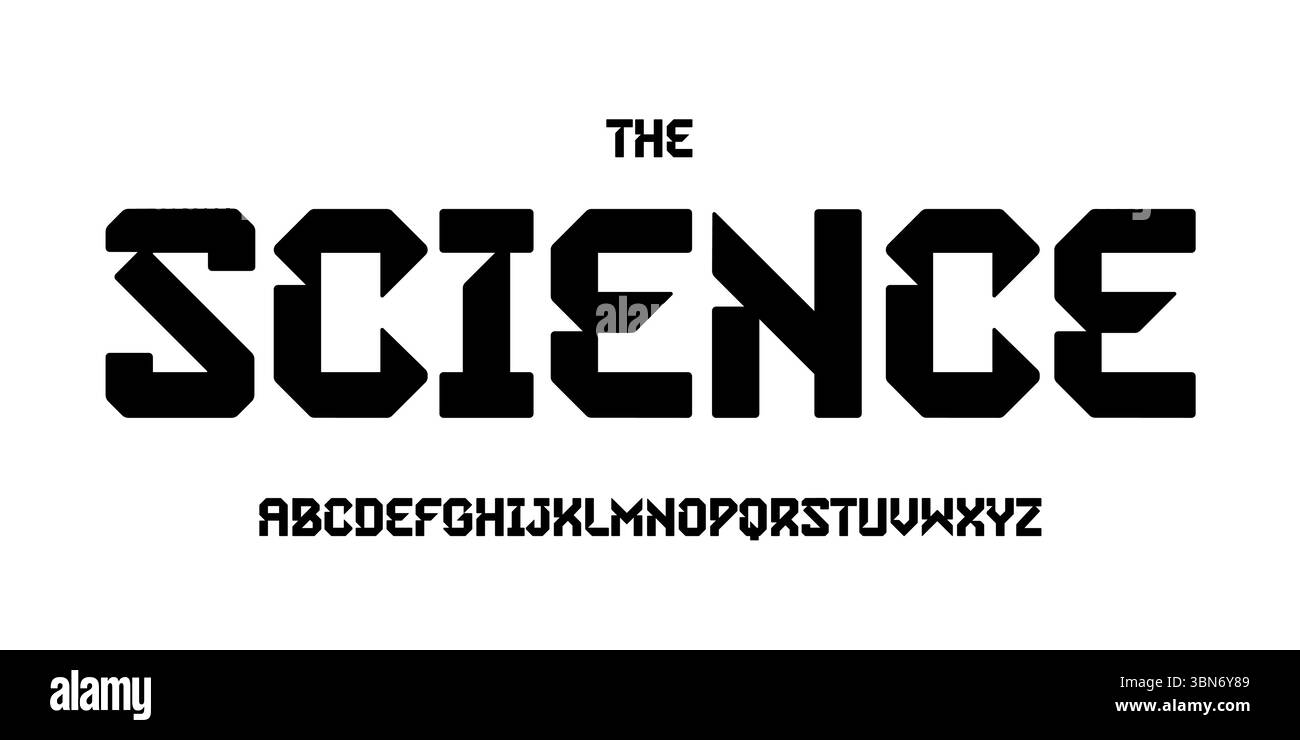 Science technology font, futuristic alphabet for scientific headline ...