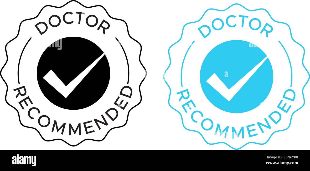 Doctor Recommended vector badge Stock Vector Image & Art - Alamy